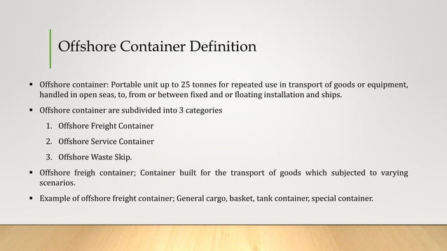 CCU - Offshore Container | PPTX