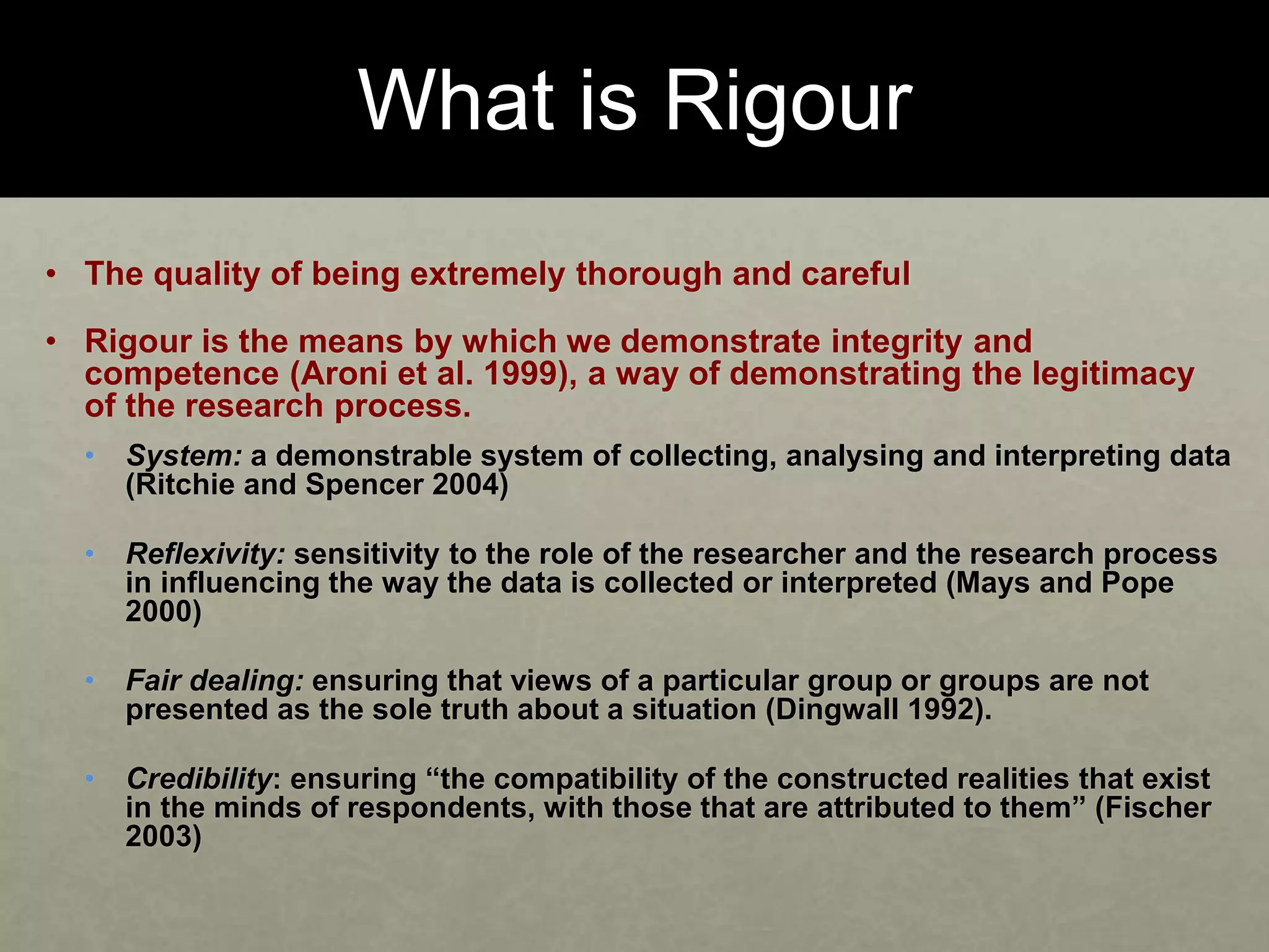 KEYSTONE / Module 9 / Slideshow 4 / Ethnographic approach: Rigour ...