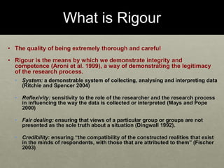KEYSTONE / Module 9 / Slideshow 4 / Ethnographic approach: Rigour ...