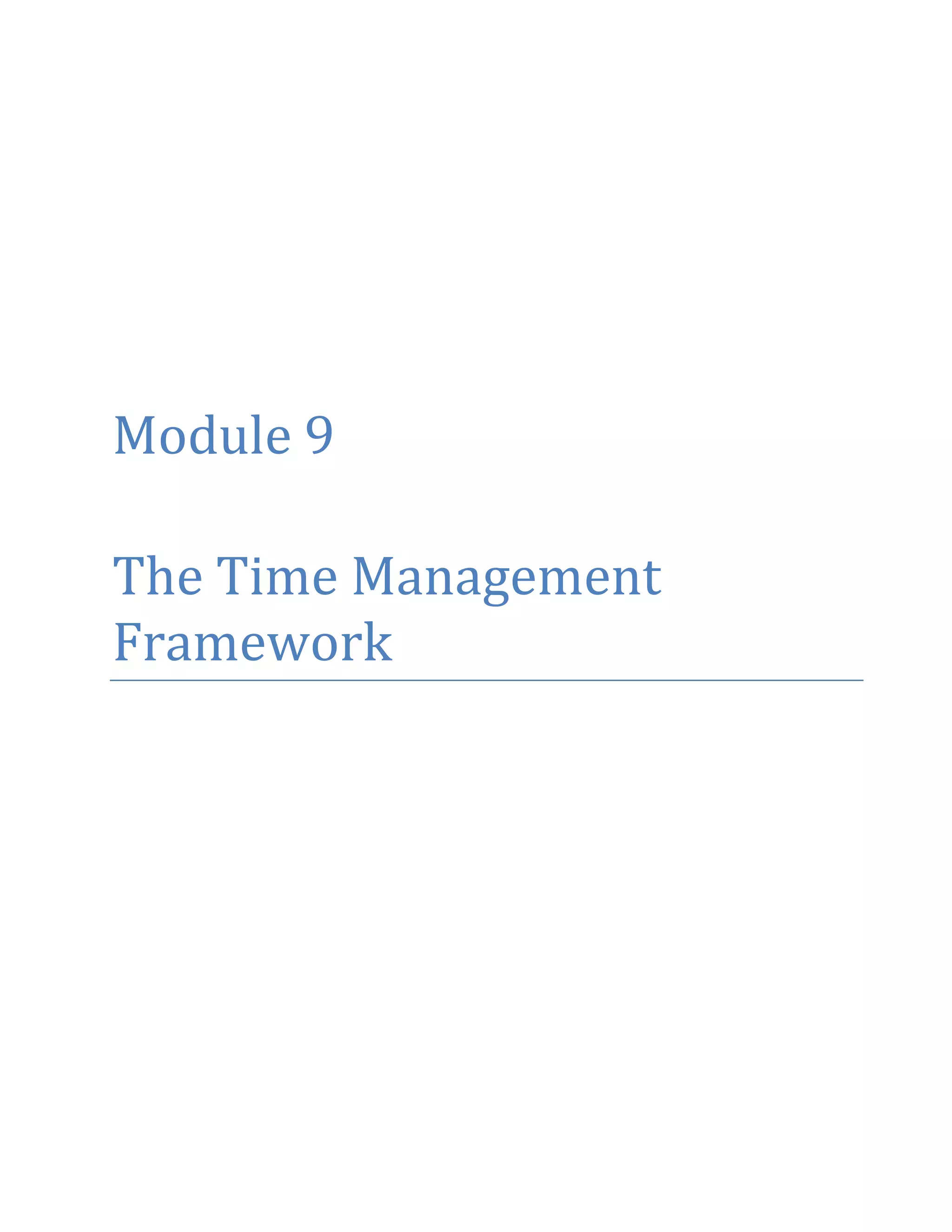 Module 9 time management | DOC