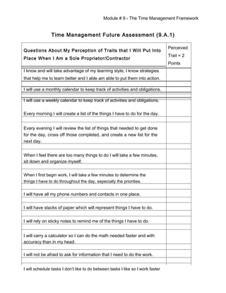 Module 9 time management | DOC