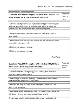 Module 9 time management | DOC