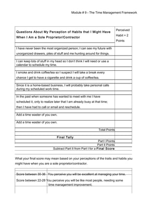 Module 9 time management | DOC