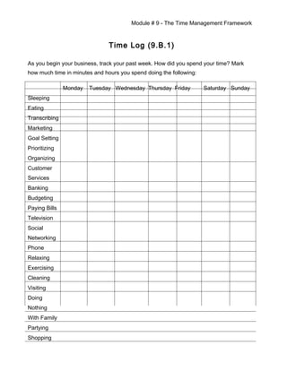 Module 9 time management | DOC