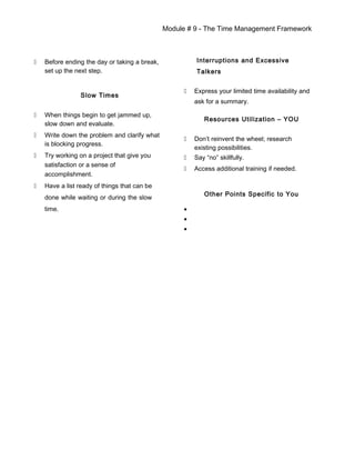 Module 9 time management | DOC
