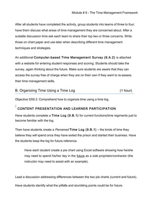 Module 9 time management | DOC