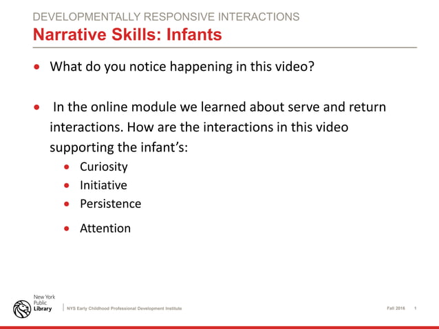 Module a narrative development - infants | PPT