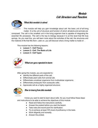 Module cell structure and function | PDF