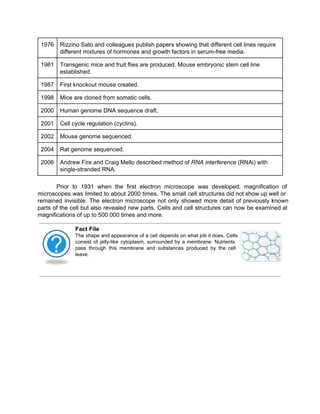 Module cell structure and function | PDF