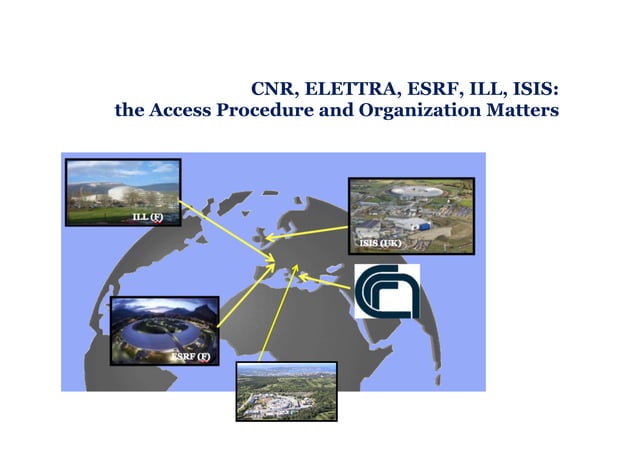 Module D - CNR, ELETTRA, ESRF, ILL, ISIS: the Access Procedure and Organization Matters | PPT