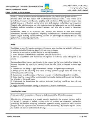 Module descriptor (biostatistics) rebwar muhammad hamasalih | PDF