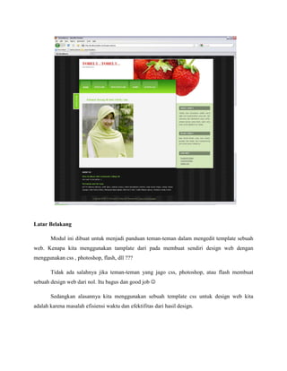 Modul edit template web dengan php dan my sq lx | PDF