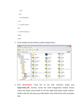 Modul edit template web dengan php dan my sq lx | PDF