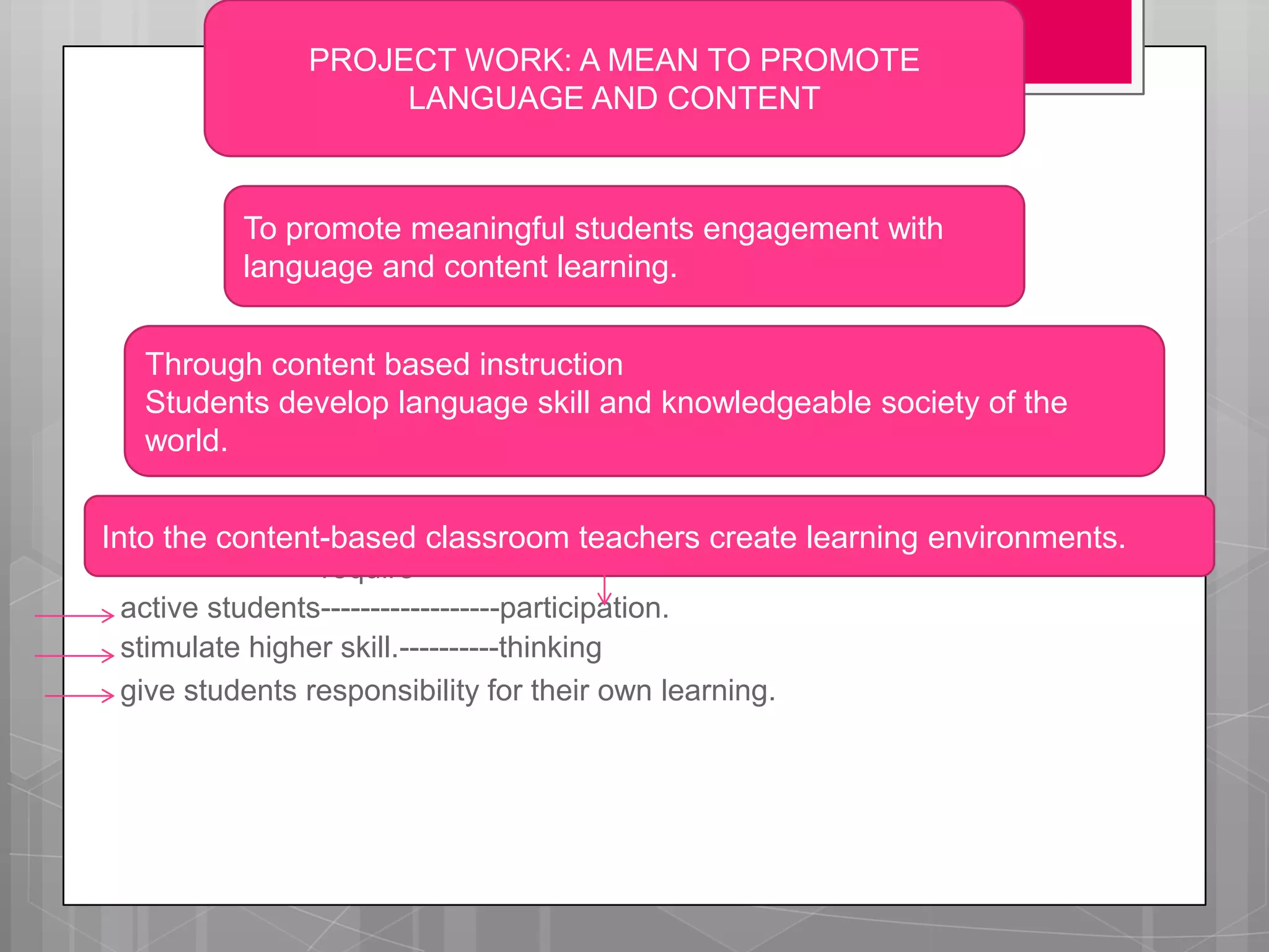 Module five task based learning; project based learning and content ...
