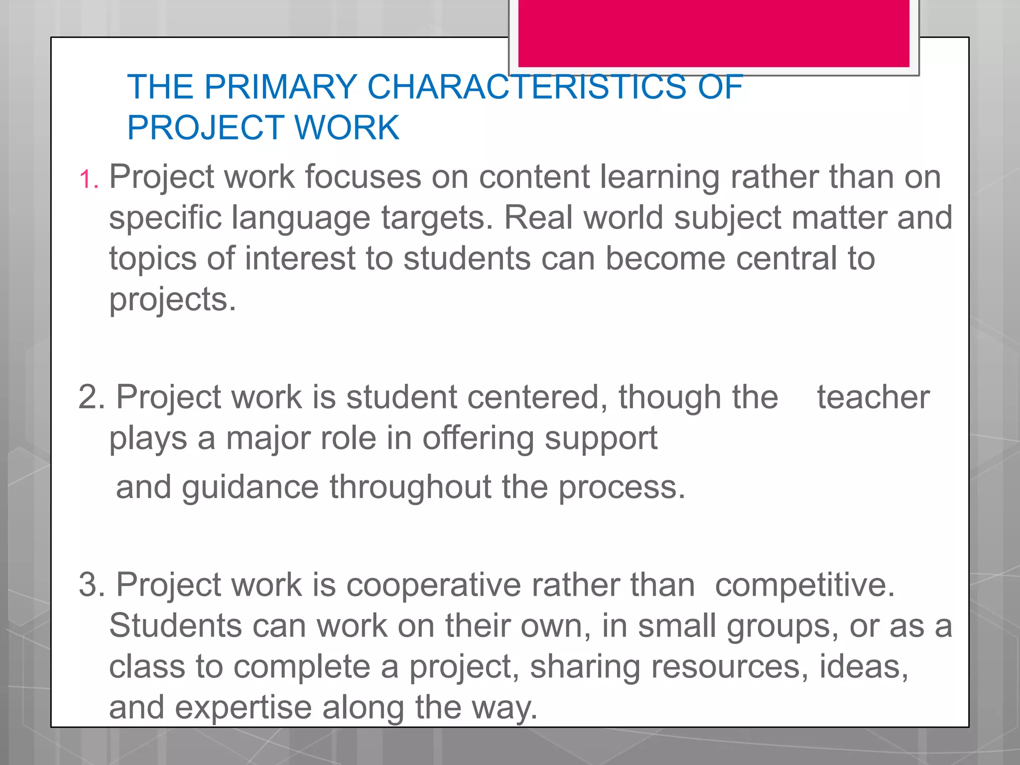 Module five task based learning; project based learning and content ...