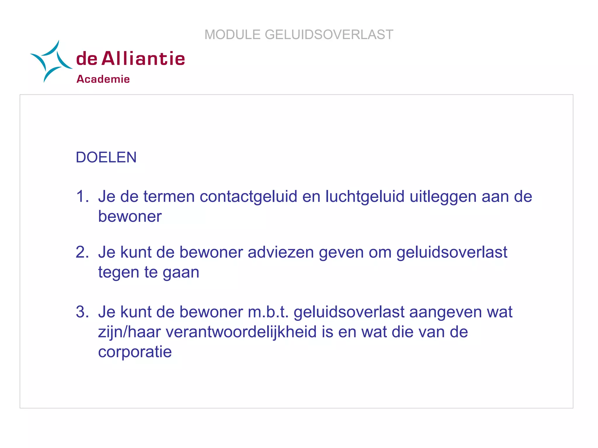 Module geluidsoverlast | PPT