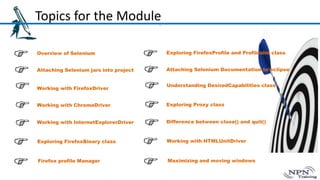 Module 01 - WebDriver Basics | PPT