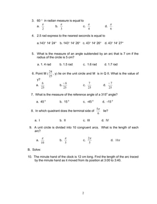 Module i circular functions | PDF