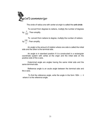 Module i circular functions | PDF