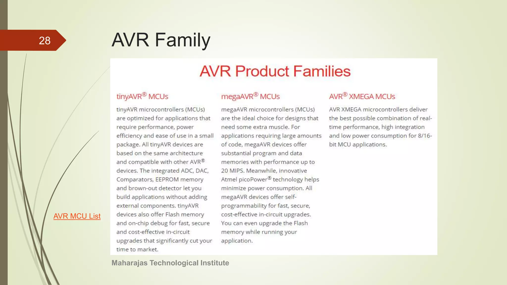 Atmega32 Avr Microcontrollers Part I Ppt