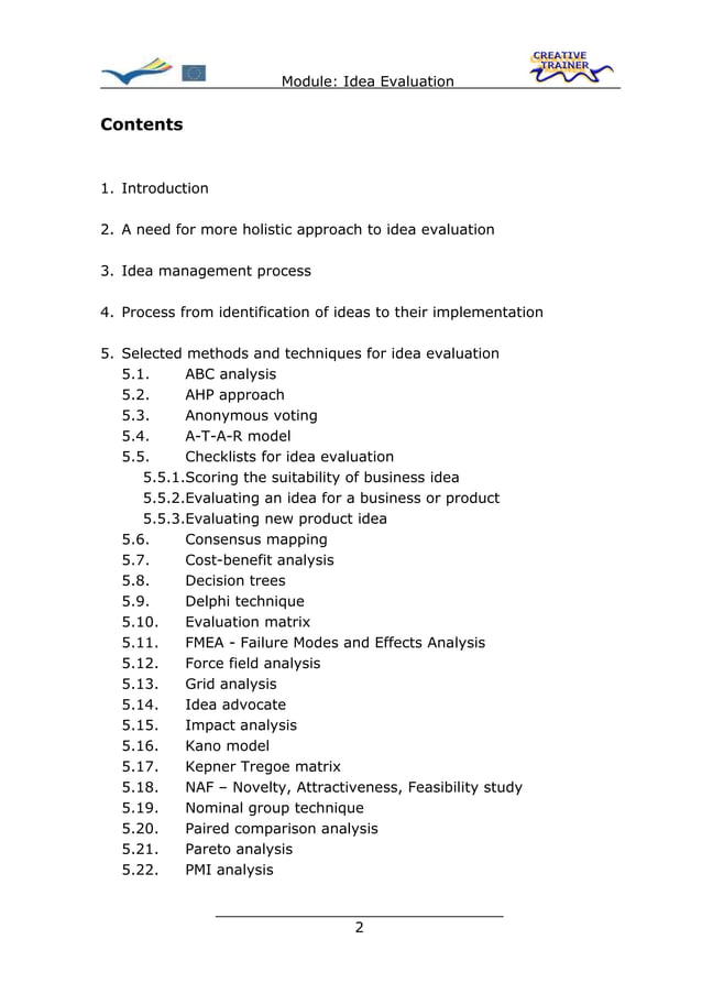 Business Idea Evaluation methods | PDF
