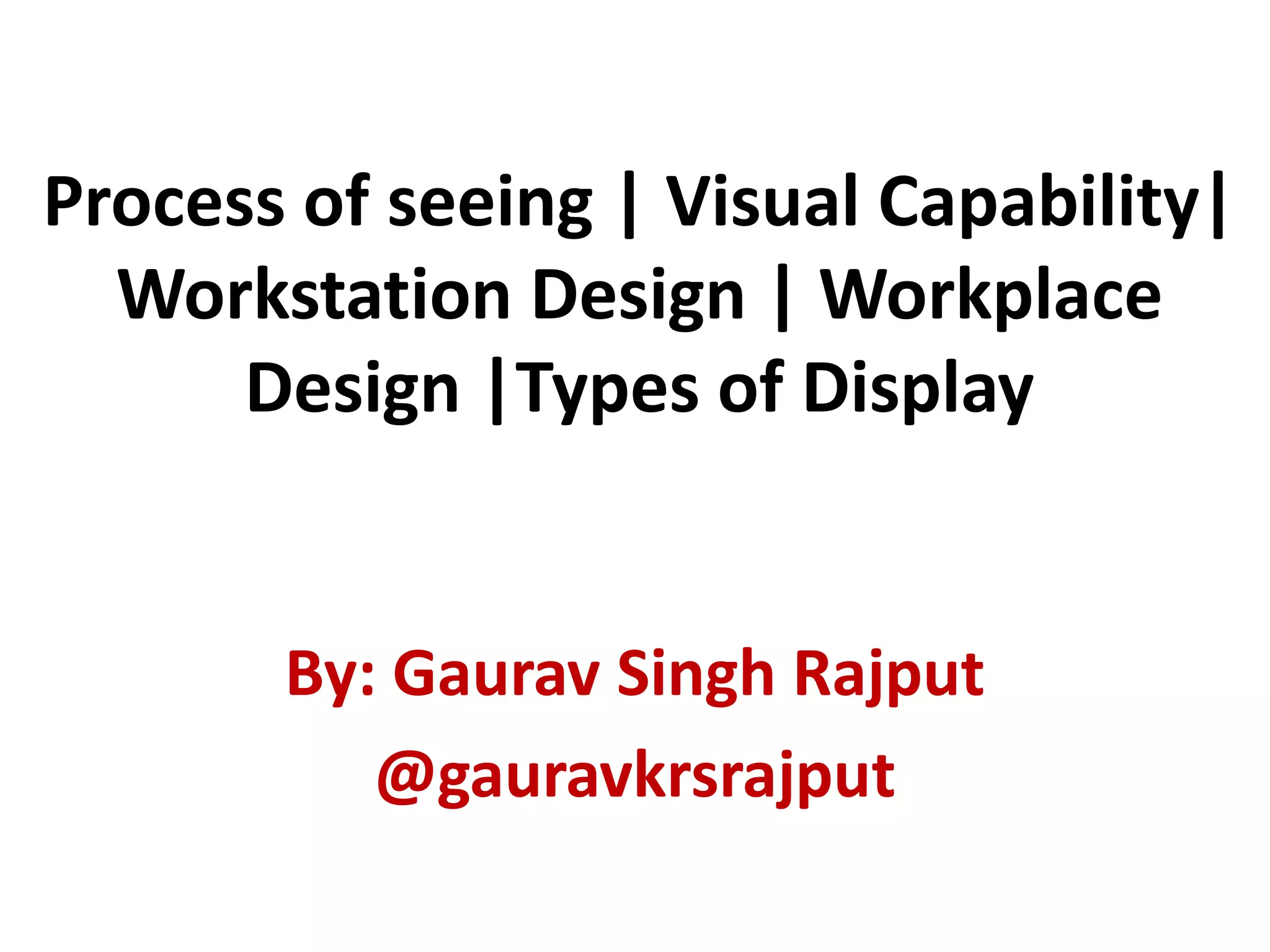 Process of seeing | Visual Capability| Workstation Design | Workplace ...