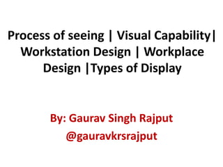 Process of seeing | Visual Capability| Workstation Design | Workplace ...