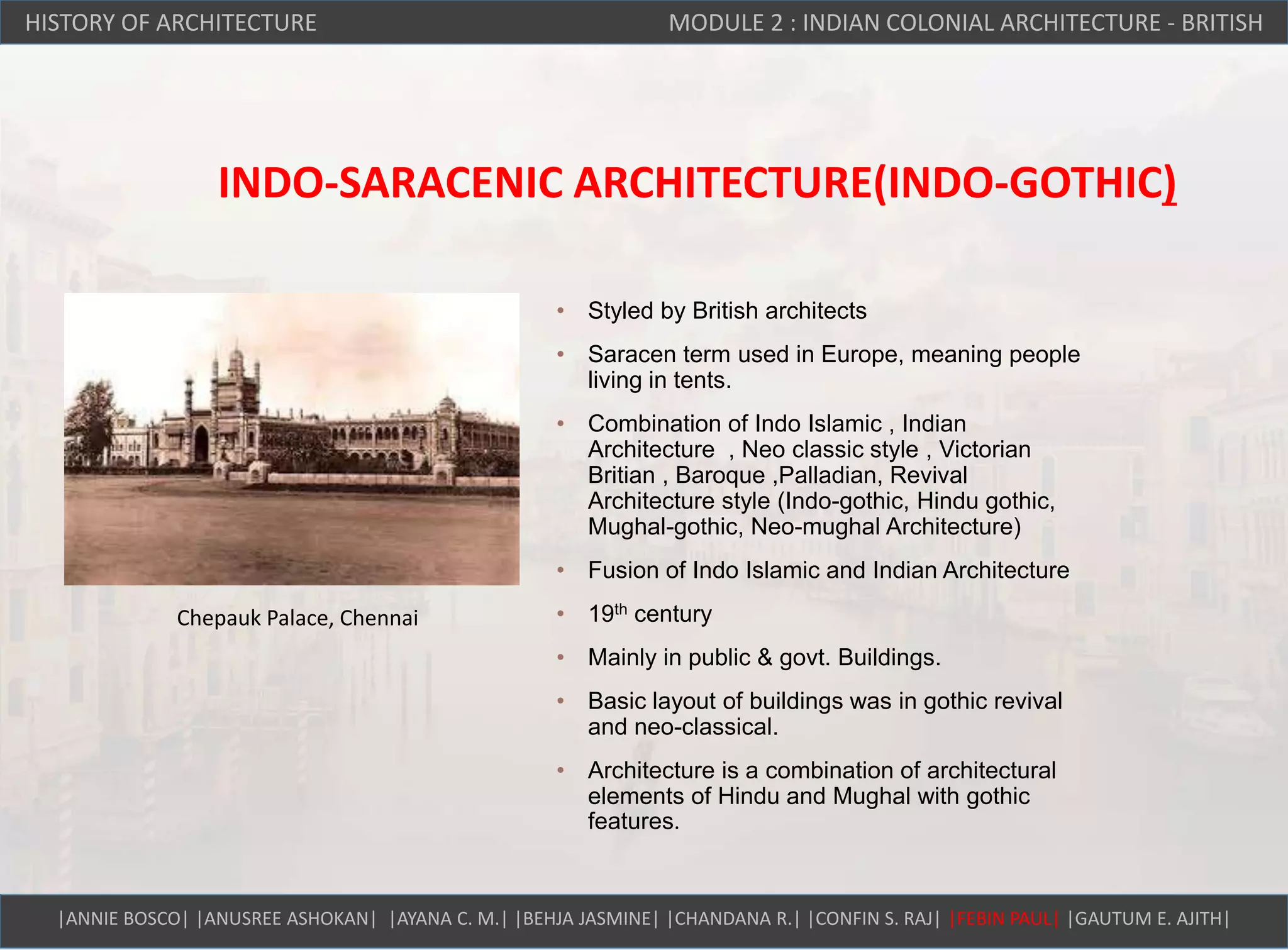 INDIAN COLONIAL ARCHITECTURE - BRITISH | PPTX