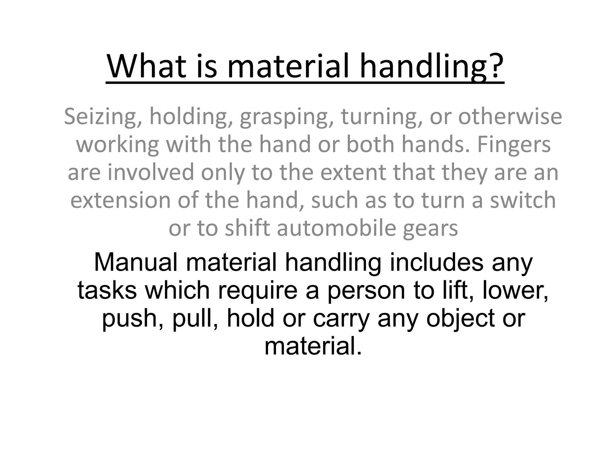 Manual Material Handling | Energy Consumption | Body Moment | Hand Tool ...