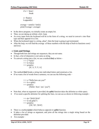 Module III.pdf | Programming Languages | Computing