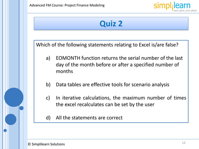 Module iii project_finance_modeling | PPT