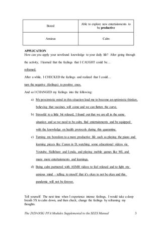 Module II on PFA (Psychological First Aid) | Calming Down and Managing ...