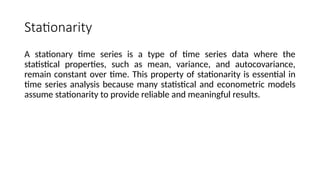 Stationarity in Time Series Data and the ADF Test | PPTX