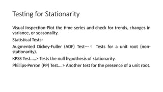 Stationarity in Time Series Data and the ADF Test | PPTX