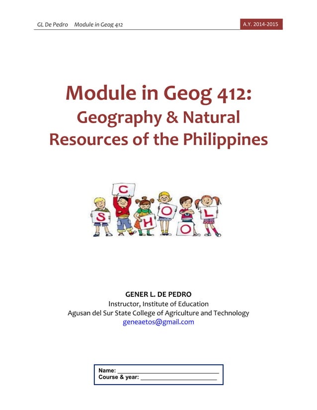 Module in Geography and Natural Resources of the Phils_frontpage | PDF