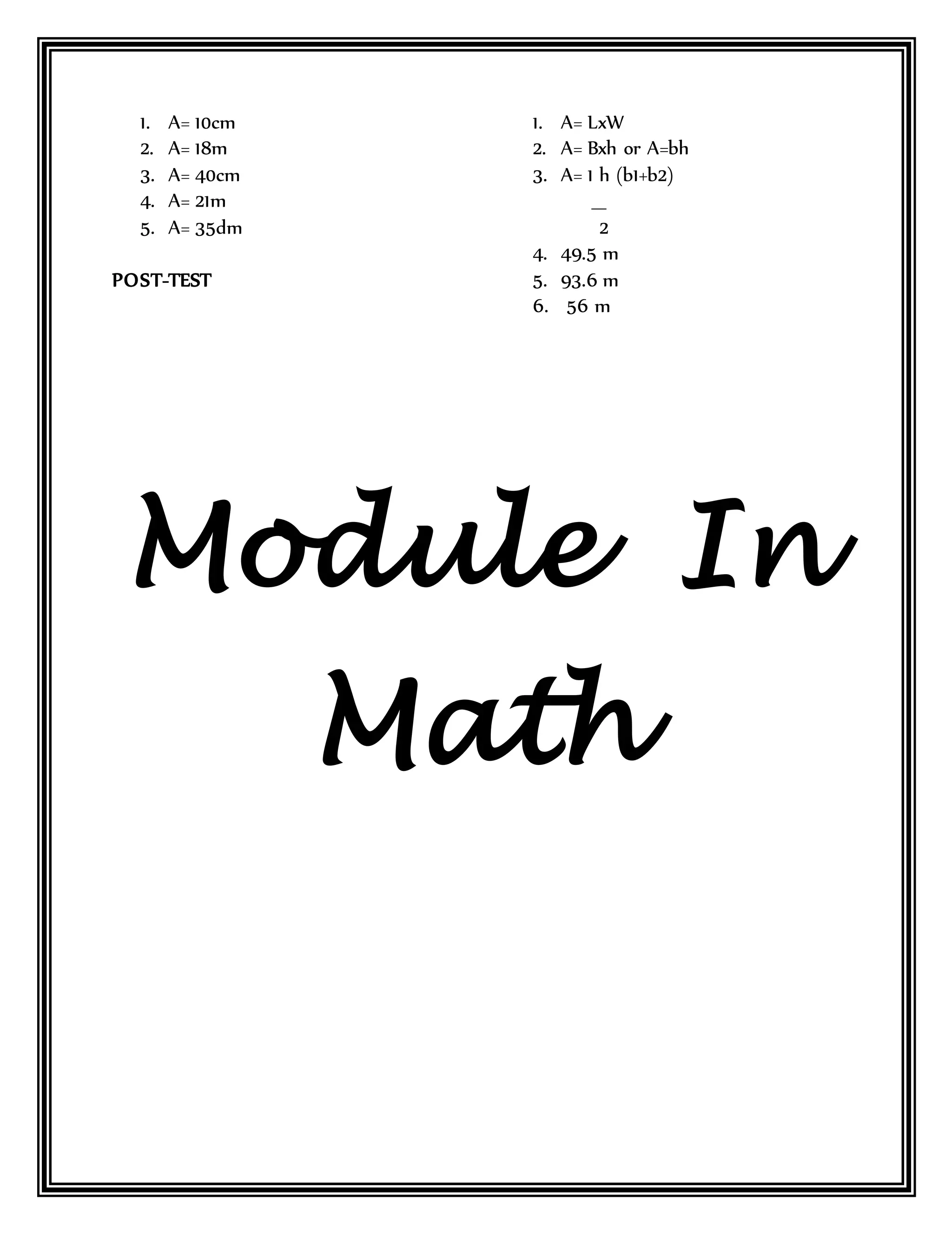 MODULE IN MATH GRADE IV | PDF
