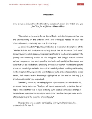 Module in Special Topics | PDF