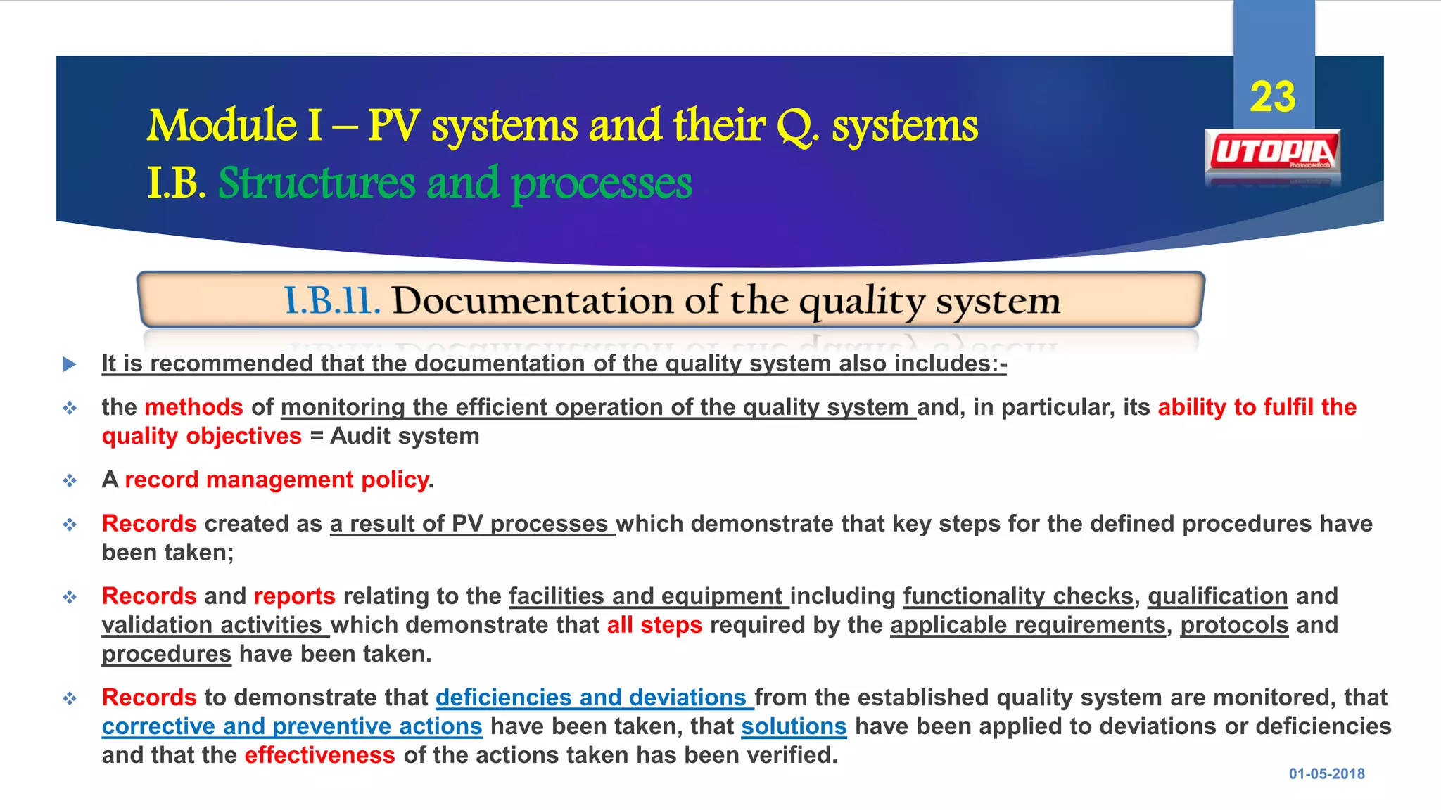 Pharmacovigilance "Module I" Pharmacovigilance system & their quality system | PDF