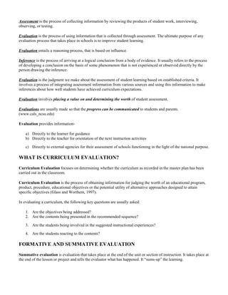 Curriculum Development: Criteria for Curriculum Assessment_Hand-out | DOC