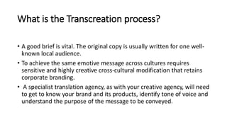 COPYWRITING - TRANSCREATIVITY | PPTX | Business | Business and Finance