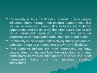 Personality human resources PPT for MBA students | PPT