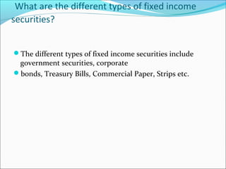 Module iv fixed income securities final | PPT