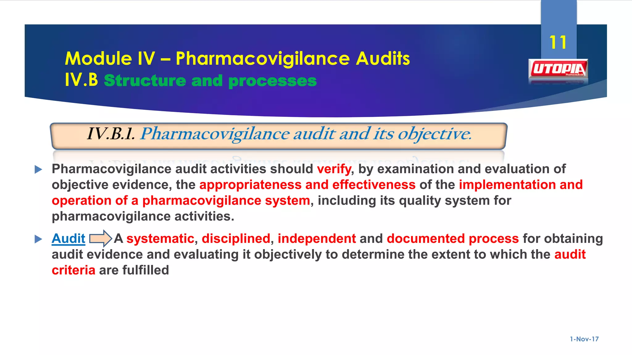 GVP-Module IV Pharmacovigilance Audit | PDF
