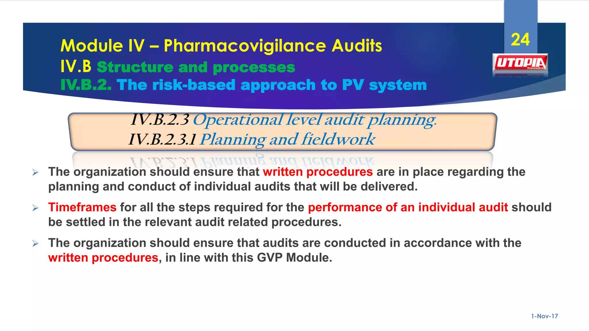 GVP-Module IV Pharmacovigilance Audit | PDF