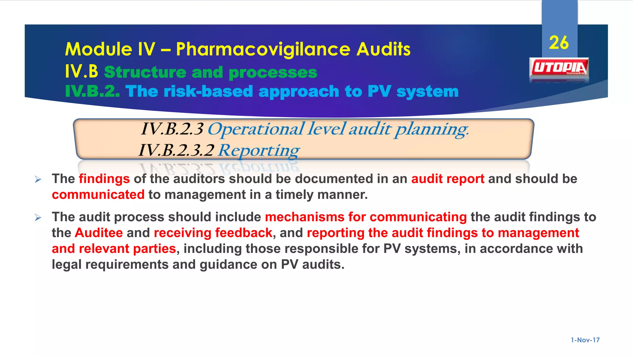 GVP-Module IV Pharmacovigilance Audit | PDF