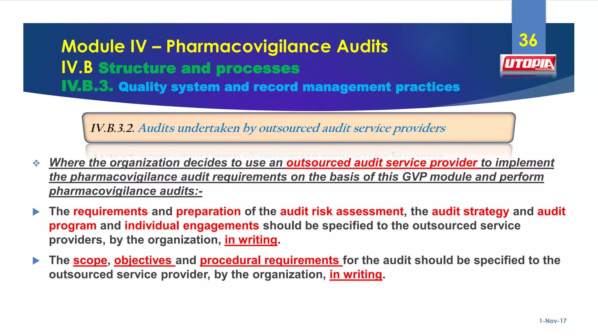 GVP-Module IV Pharmacovigilance Audit | PDF