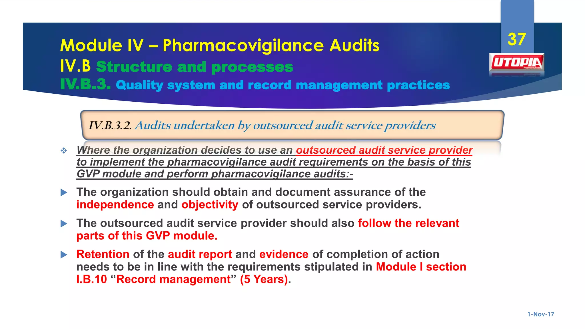 GVP-Module IV Pharmacovigilance Audit | PDF