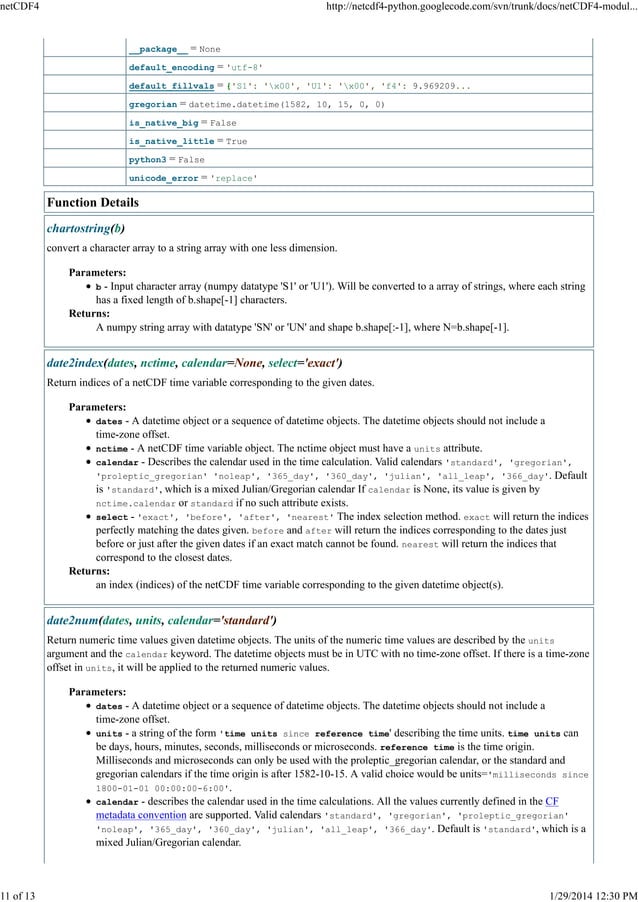 Module net cdf4 | PDF