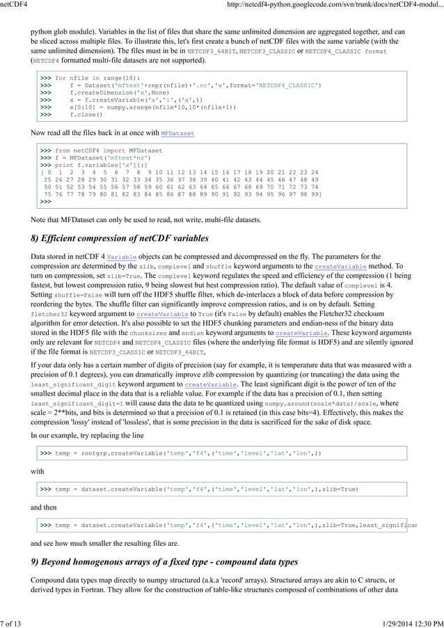 Module net cdf4 | PDF | Programming Languages | Computing