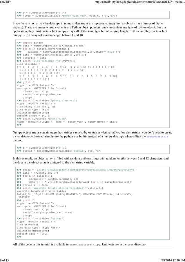 Module net cdf4 | PDF